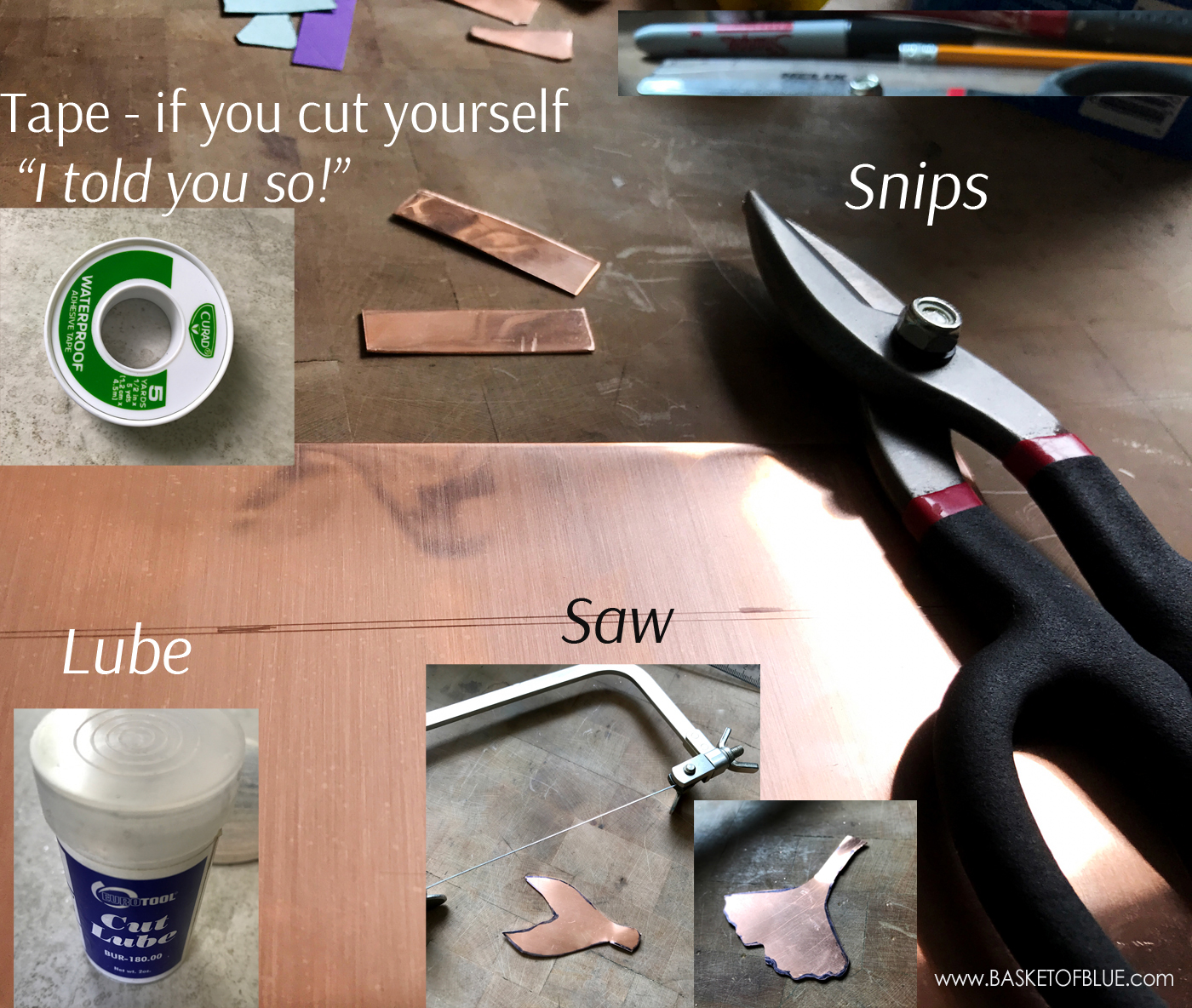 How to Cut Copper Sheet with Simple Tools – Basket of Blue