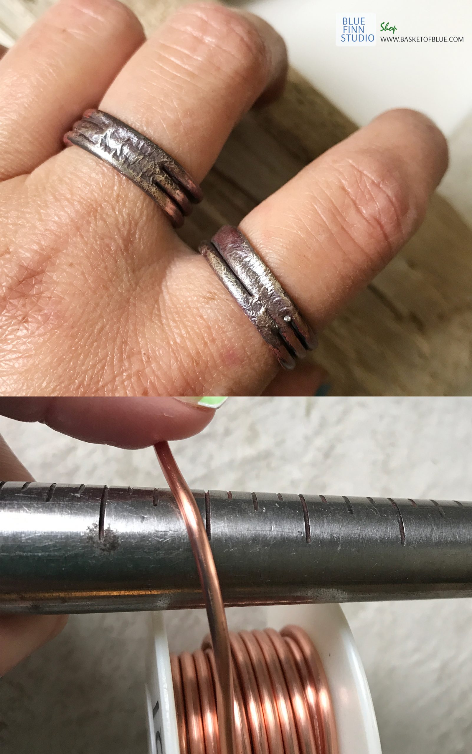 Copper and Fused Silver Wire Ring Tutorial – Basket of Blue